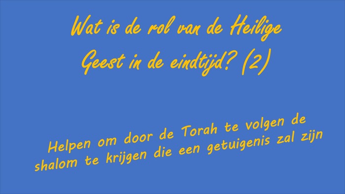 De Heilige Geest in de eindtijd